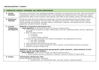 english week 6 lesson examplar for week 6 | PDF