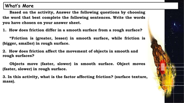 Q3 Lesson 5 How Friction Affects Moving Objectspptx Physics Science