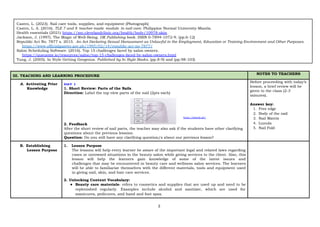 Comprehensive Grade 8 Values Education on Beauty Care, Wellness, and ...