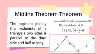 the midline theorem in mathematics for grade 9 | PPTX