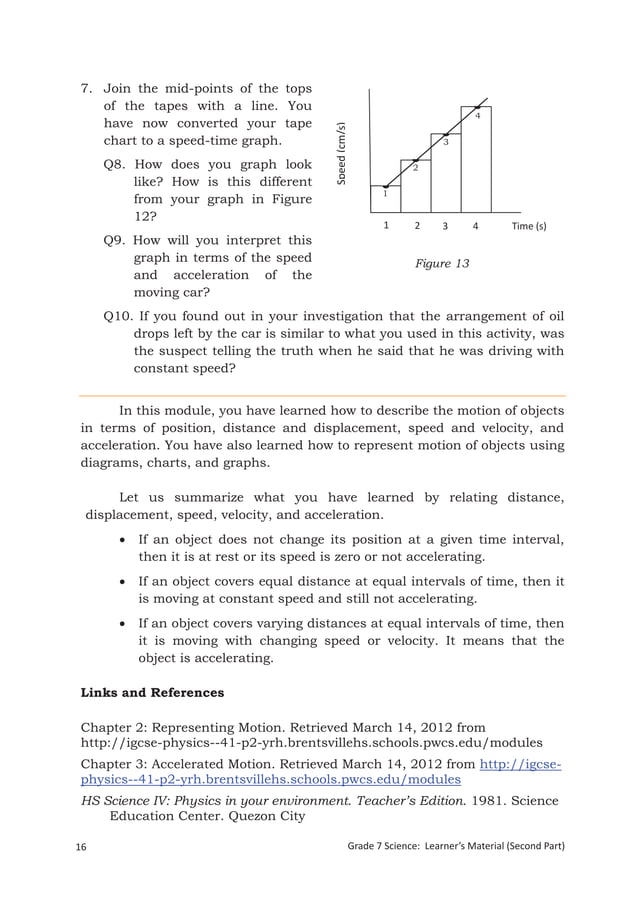 Q3 module 1_describing_motion | PDF | Physics | Science