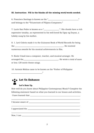 Q3 Music 10 Module 1 Philippine Contemporary music.pdf