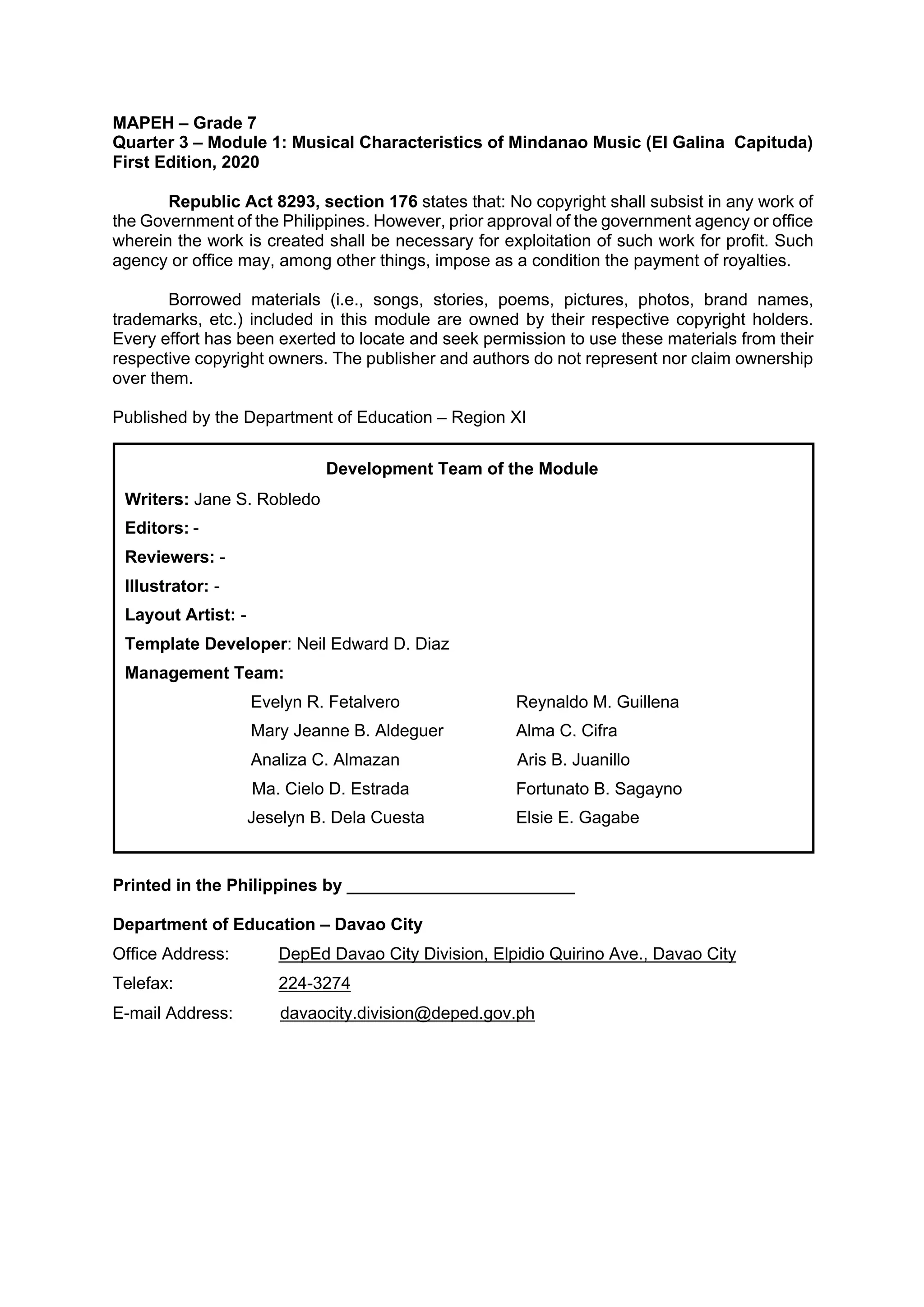 Q3 music 7 module 1 | PDF