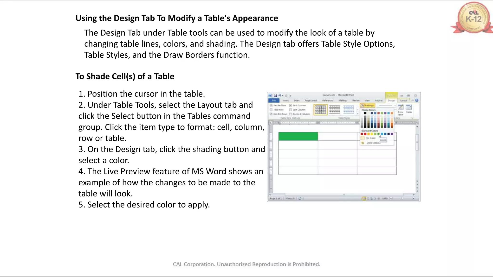 Ms Word Tables Pptx Desktop Publishing Computer Software And