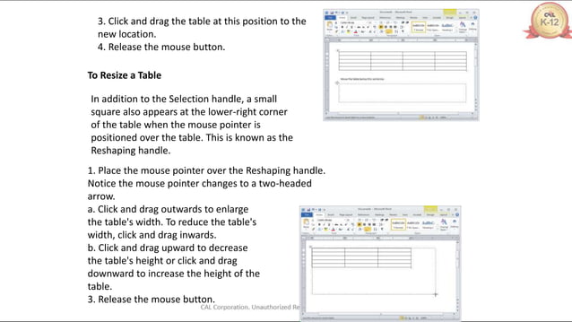 MS Word Tables | PPTX | Desktop Publishing | Computer Software and Applications