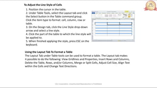 MS Word Tables | PPTX
