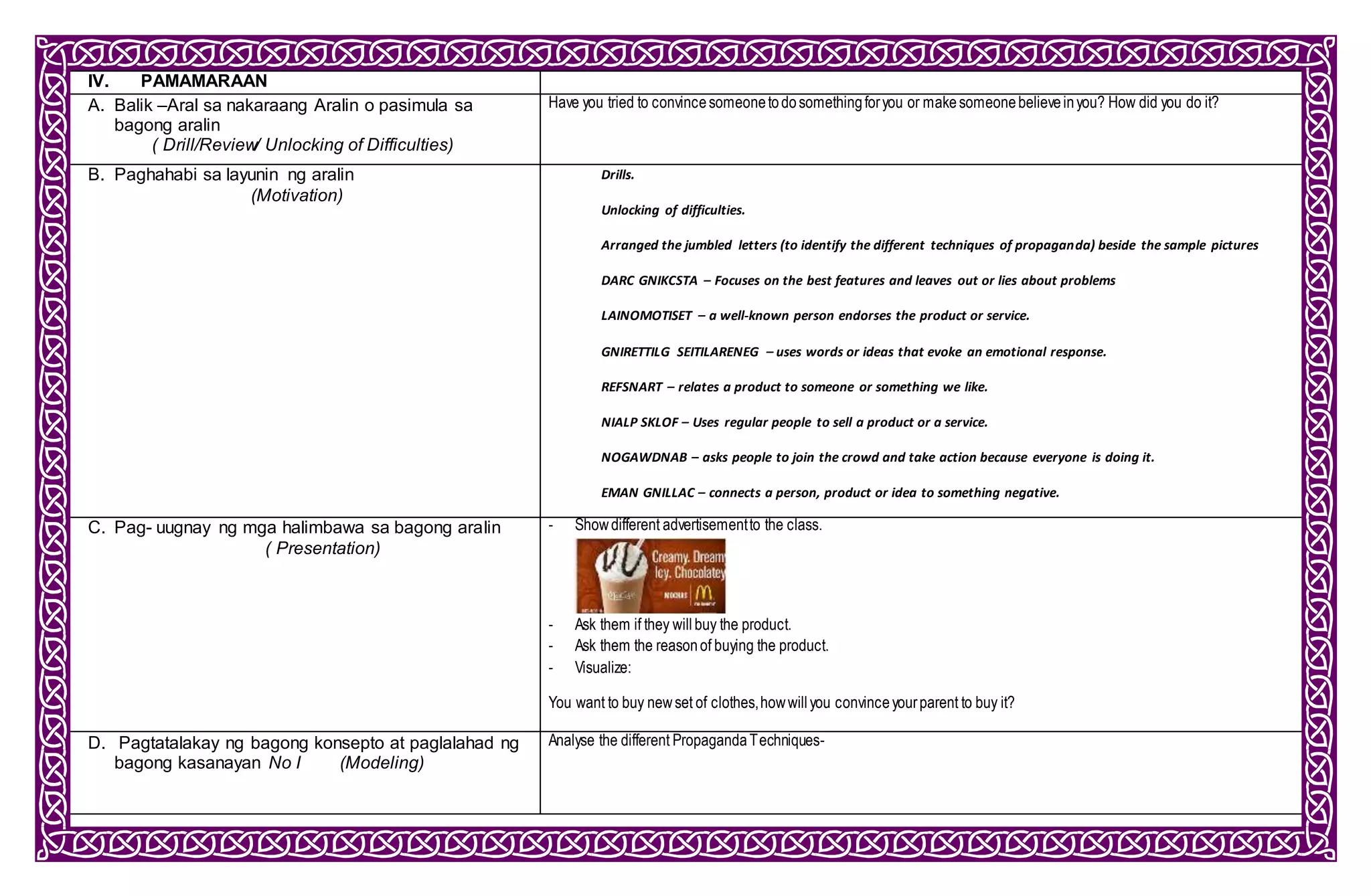 english propaganda lesson | DOCX