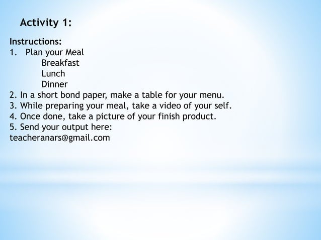 Planning meals | PPT