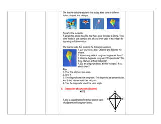 Quarter 3 Math 9 Week 6 - Proves theorems on and kites | DOCX