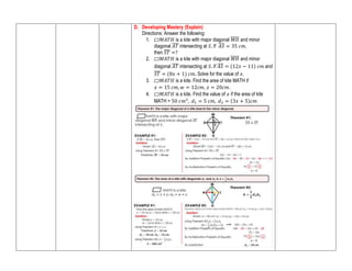 Quarter 3 Math 9 Week 6 - Proves theorems on and kites | DOCX