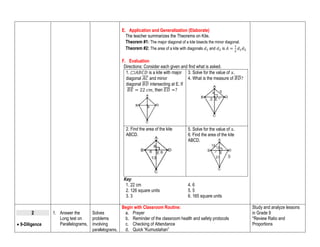 Quarter 3 Math 9 Week 6 - Proves theorems on and kites | DOCX