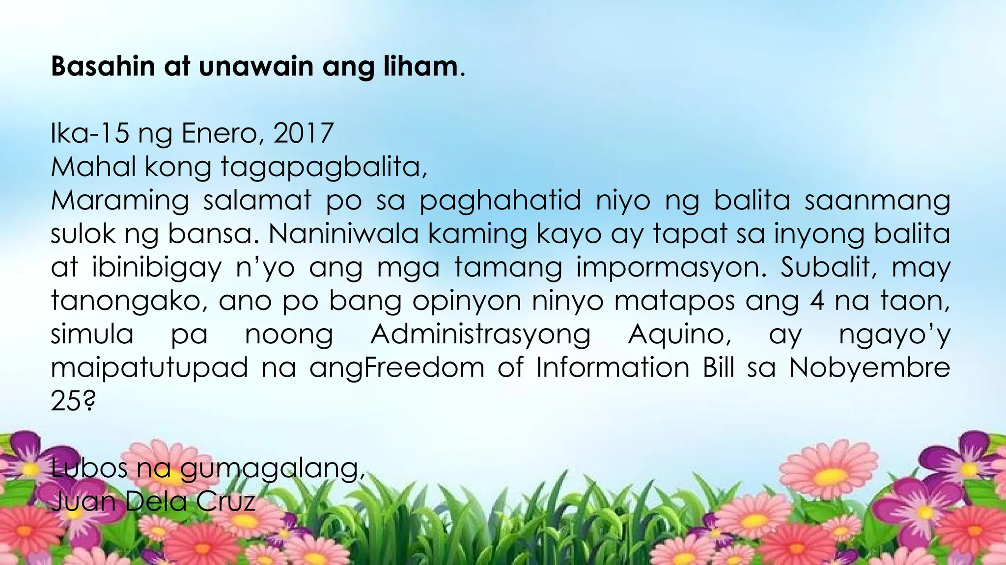 Q3 W7-FILIPINO 5.pptx Filipino 5 pagsulat ng isang sulating pormal at ...
