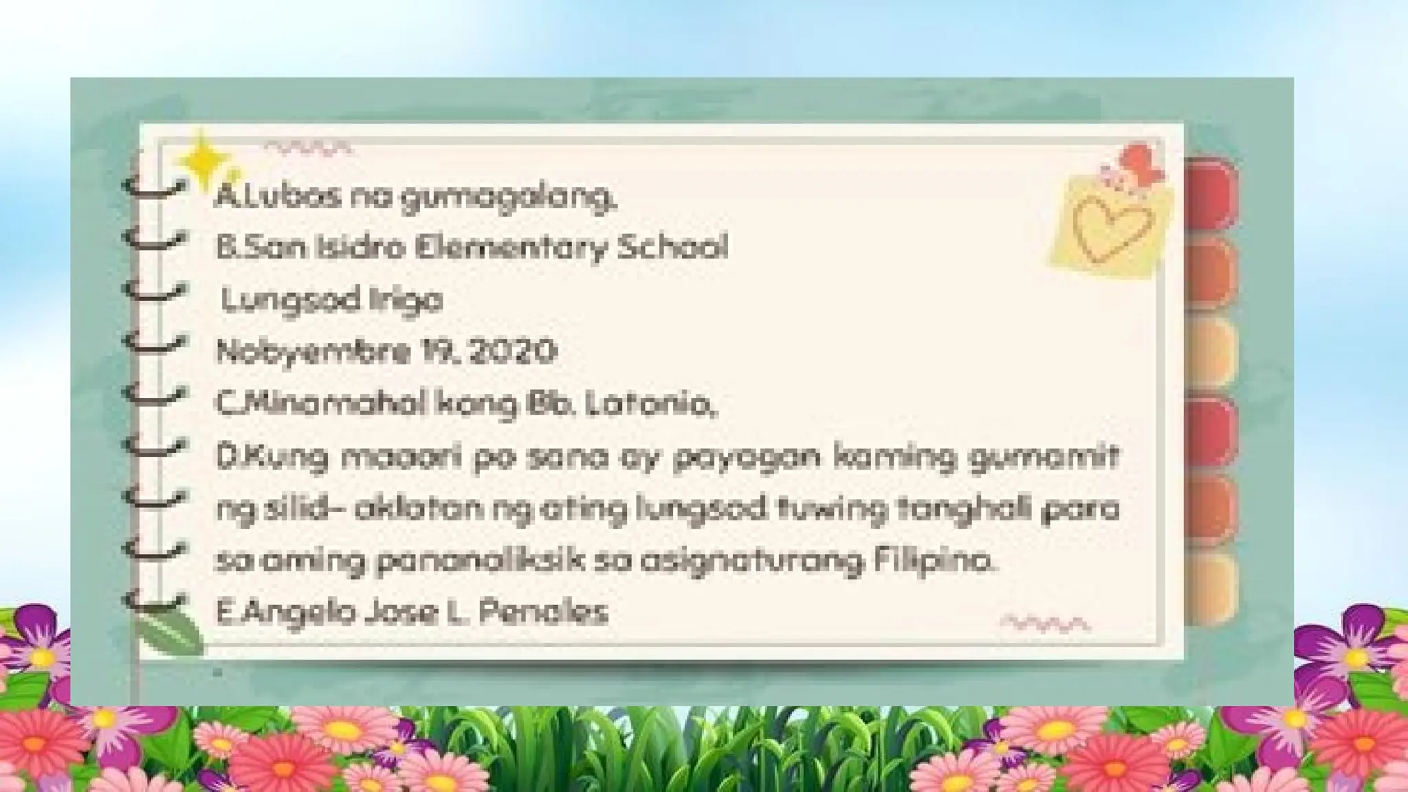 Q3 W7-FILIPINO 5.pptx Filipino 5 pagsulat ng isang sulating pormal at ...