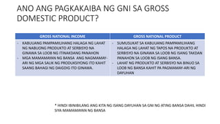 araling panlipunan kahalagahan ng pambansang kita | PPTX