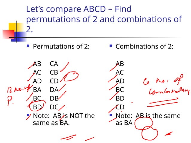 Illustrating combination and permutationppt | PPT | Education
