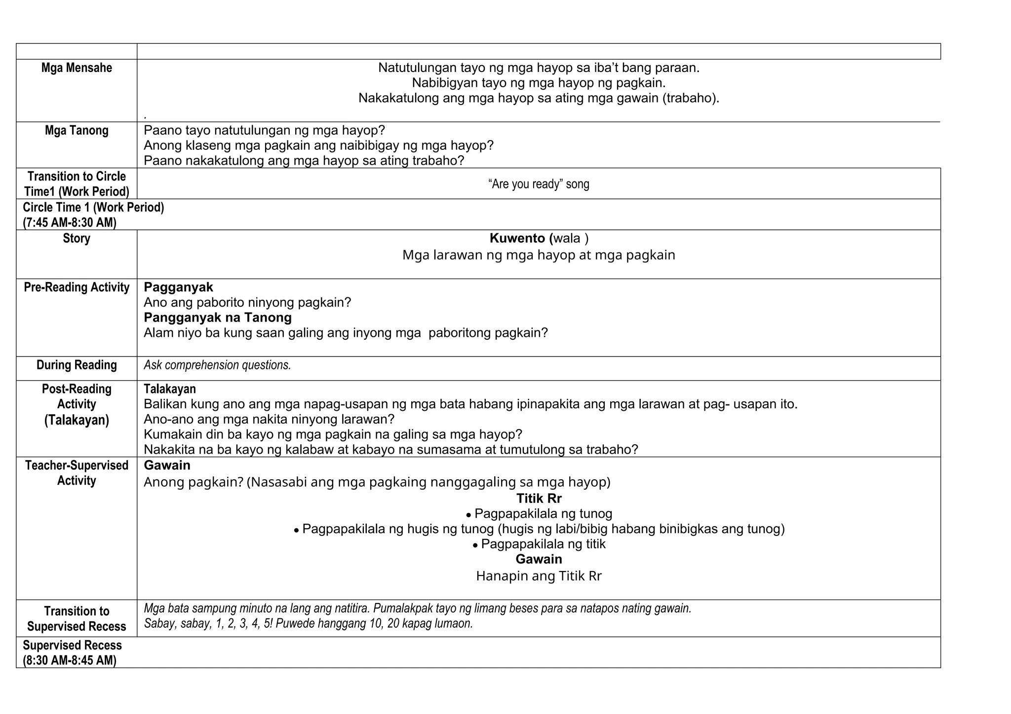 QUARTER 3 WEEK 7 DAY 1 KINDERGERTEN LESSON PLAN | DOCX