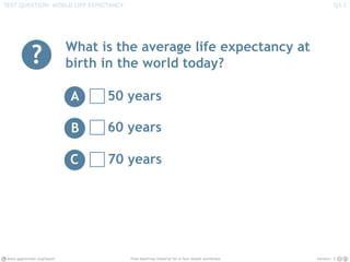 Test Question 3: World Life Expectancy | PPTX