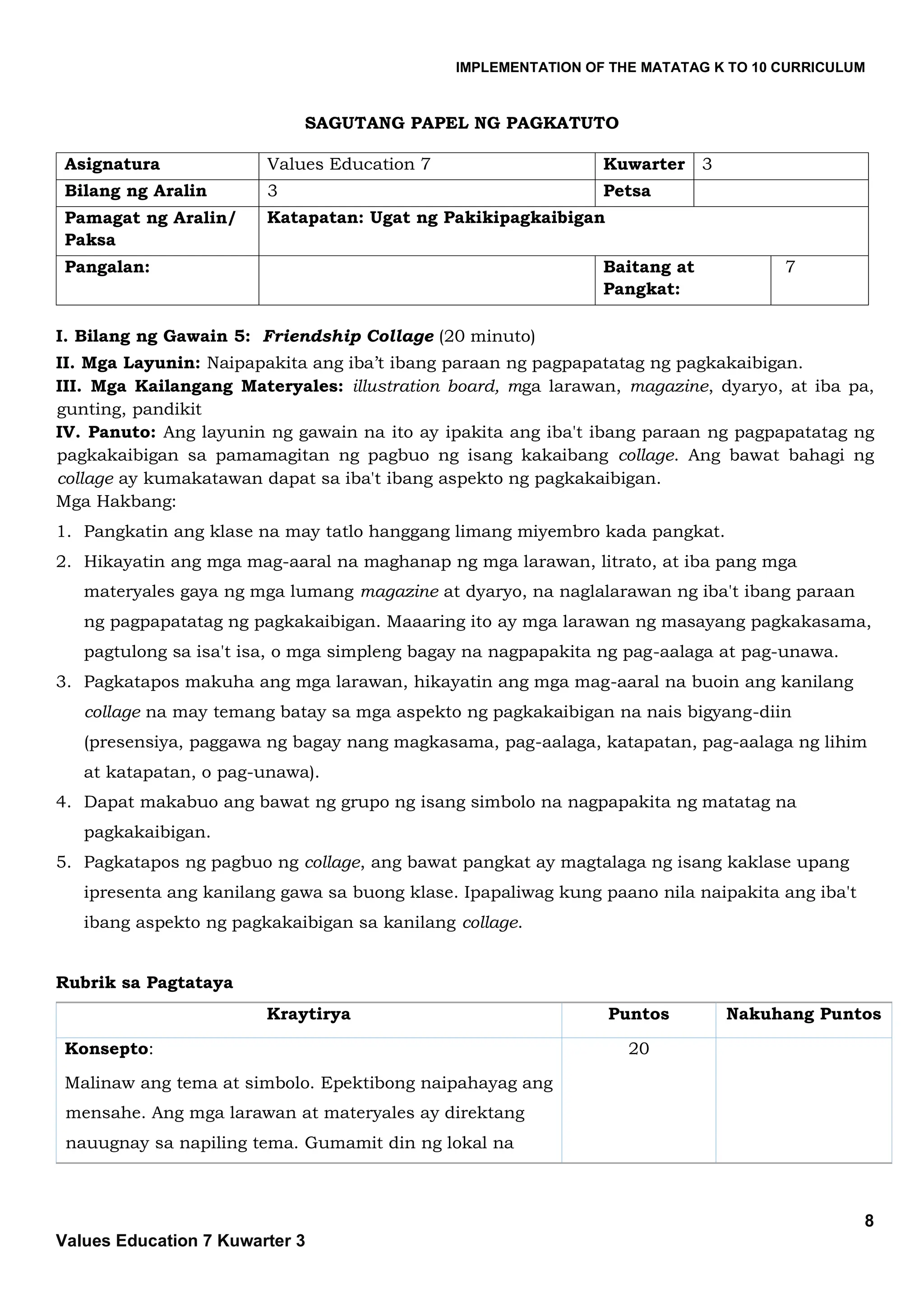 Q3_WS_VE7-Lesson-3_Week-4.pdf to develop | PDF