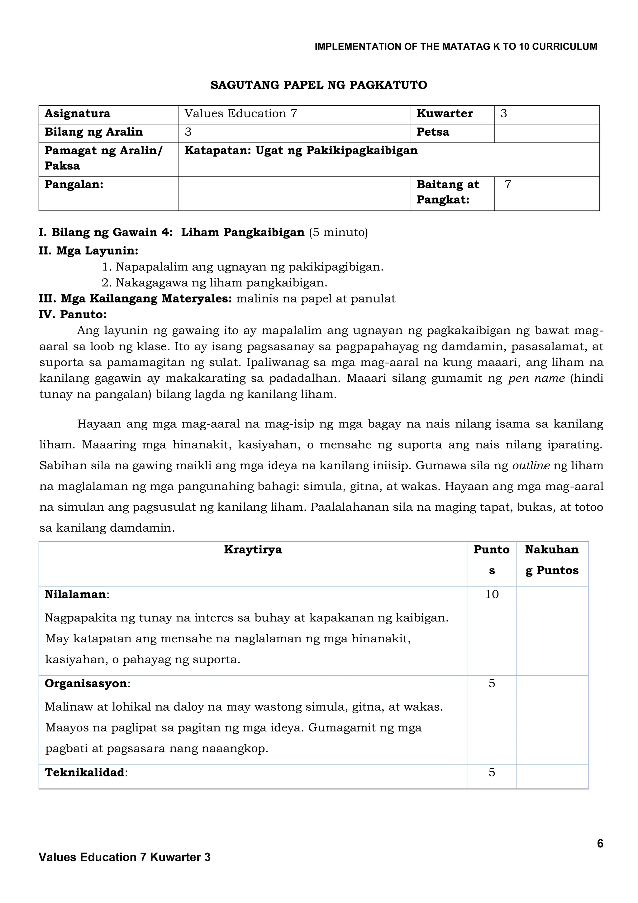 Q3_WS_VE7-Lesson-3_Week-4.pdf to develop | PDF