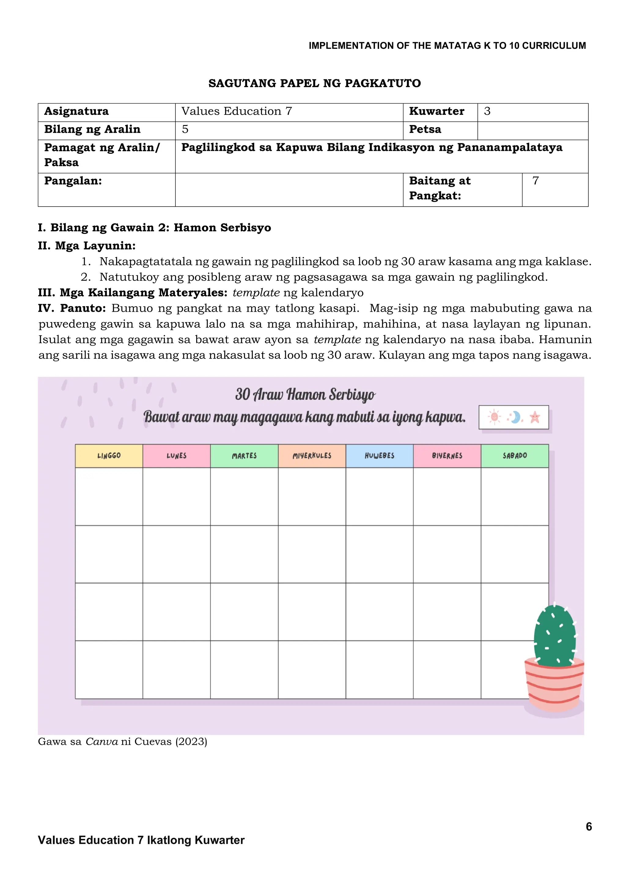 Q3_WS_VE7-Lesson 5_Week 6.pdf it promote | PDF