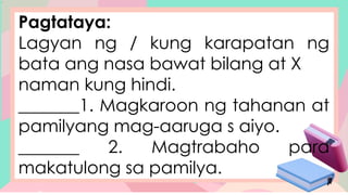 Q4-AP 4 WEEK 3 COT-PPT "Mga Karapatan ng Isang Bata" Class Observation ...
