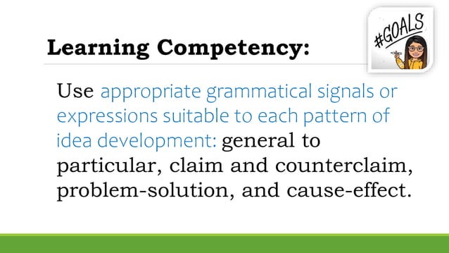Q4-GRAMMATICAL-SIGNALS-PATTERNS-OF-IDEA-DEVELOPMENT.pptx | Birdwatching ...