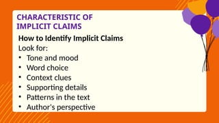 Q4-LESSON-2-CLAIMS.pptx jsndjjdjdjejdddd | PPTX