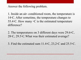 Math lesson: Temperature inside the classroom | PPTX