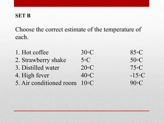 Math lesson: Temperature inside the classroom | PPTX
