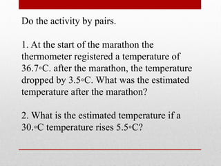 Math lesson: Temperature inside the classroom | PPTX