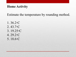 Math lesson: Temperature inside the classroom | PPTX