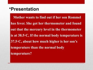 Math lesson: Temperature inside the classroom | PPTX
