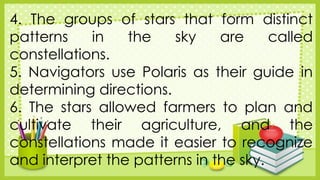 Constelation , differents kinds of Stars | PPT