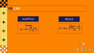 QUARTILE AND DECILE OF GROUPED DATA | PPTX