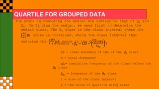 QUARTILE AND DECILE OF GROUPED DATA | PPTX