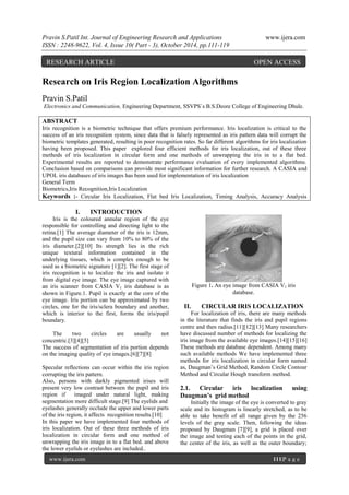 Research on Iris Region Localization Algorithms | PDF