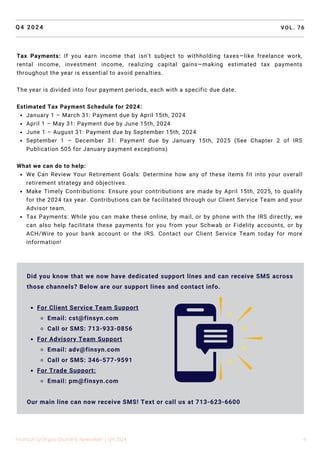 Q4 2024 Newsletter | Financial Synergies Wealth Advisors | PDF