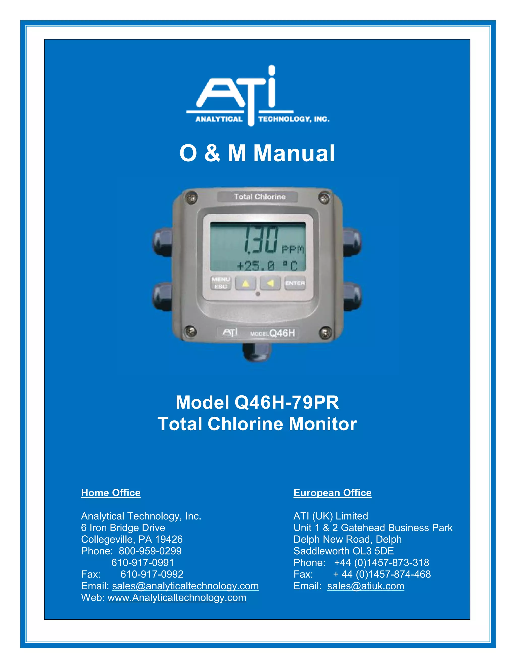 Q46H-79PR-Total-Chlorine-Measurement-System.pdf | Computer Peripherals | Computing