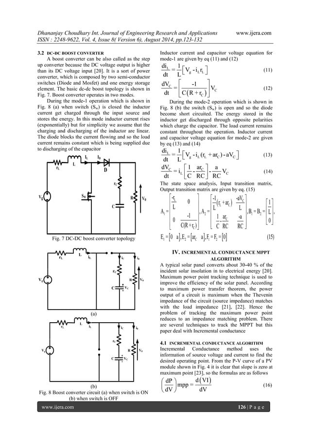 Incremental Conductance MPPT Algorithm for PV System Implemented Using DC-DC Buck and Boost ...