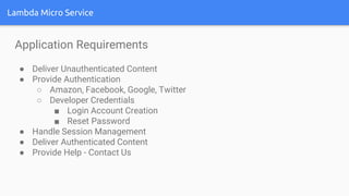 Lamdba micro service using Amazon Api Gateway | PPT