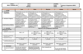Quarter 4 Week 1 Daily Lesson Log in ESP Grade 1 | DOC