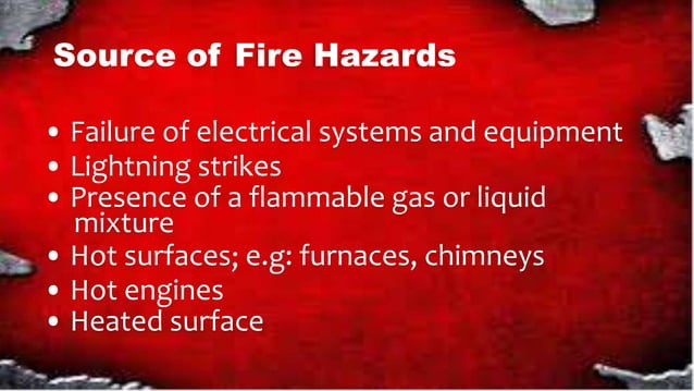 POWERPOINT PRESENTATION OF FIRE HAZARDS. | PPT