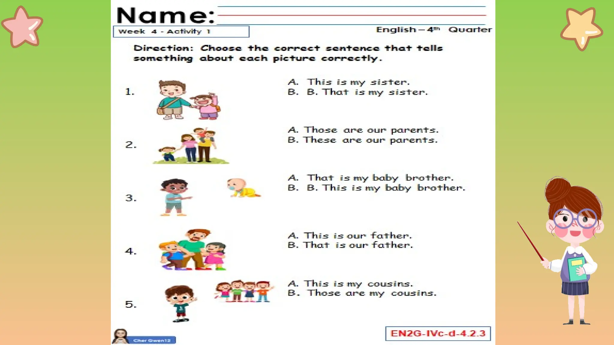 ENGLISH 2 Week 4 Using Demonstrative Pronoun | PPT