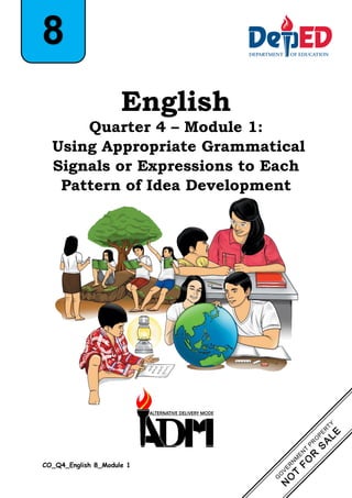 Q4_ENGLISH8_Module1.pdf using of appropriate grammatical signals | PDF