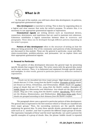Q4_ENGLISH8_Module1.pdf using of appropriate grammatical signals | PDF