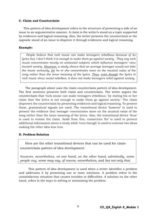 Q4_ENGLISH8_Module1.pdf using of appropriate grammatical signals | PDF