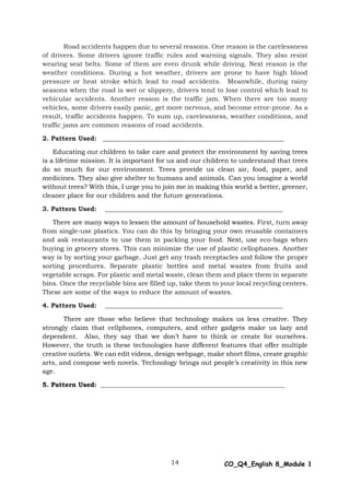 Q4_ENGLISH8_Module1.pdf using of appropriate grammatical signals | PDF
