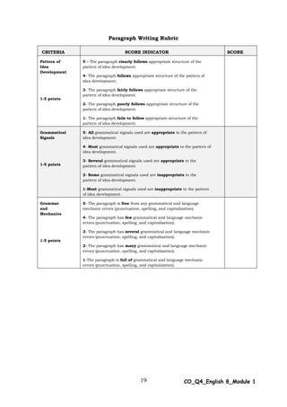 Q4_ENGLISH8_Module1.pdf using of appropriate grammatical signals | PDF