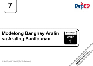 lesson exemplar Araling Panlipunan 7, quarter 4 week 1 | PDF