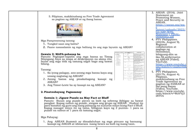 lesson exemplar Araling Panlipunan 7, quarter 4 week 1 | PDF